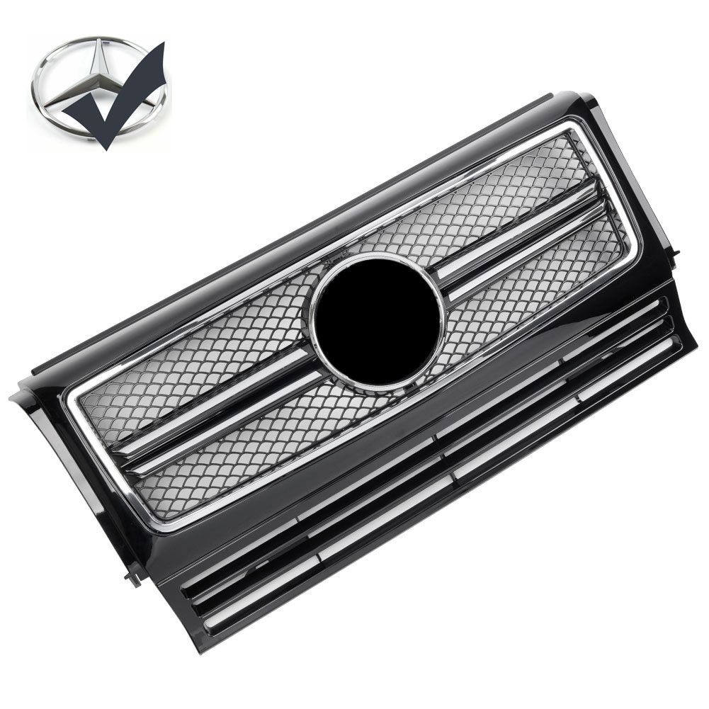 Športna maska Mercedes Benz razred G W463 90-18 AMG Krom + OEM Znak ...